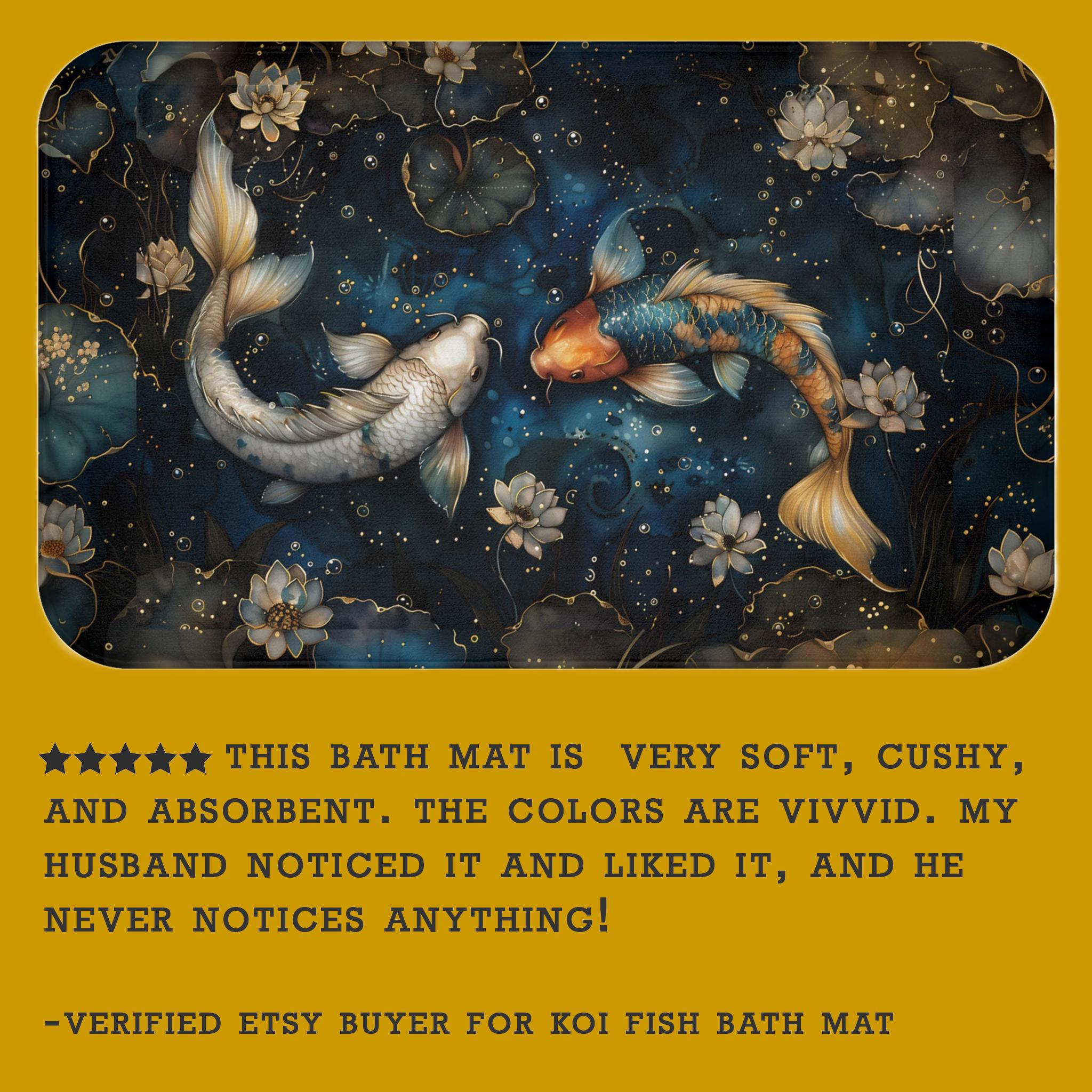 Microfiber Koi Fish Bath Mat | Machine Washable | Anti-slip Backing ...