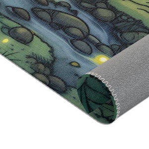 Enchanted Forest Rug: Fireflies & Fairies, Easy-clean Polyester ...