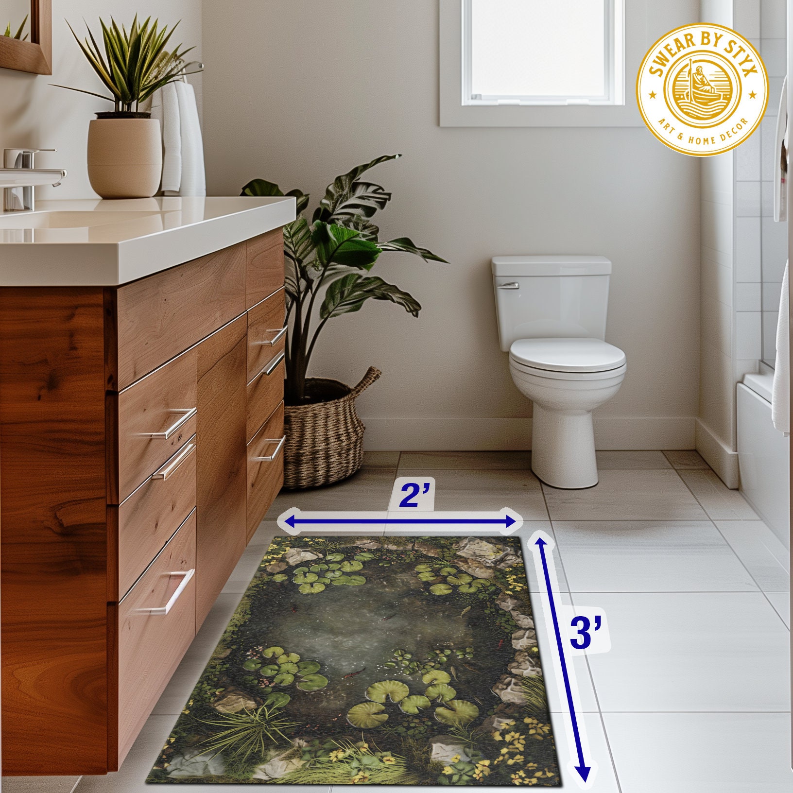 Koi Pond Area Rug | Biophilic Design | Koi Fish + Lily Pads | Outdoors ...