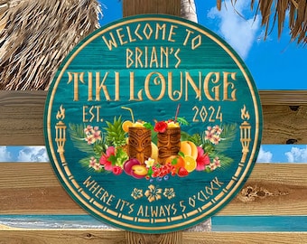 Personalized Tiki Bar Wood Sign Tiki Bar Tiki Hut Tiki Lounge Outdoor ...