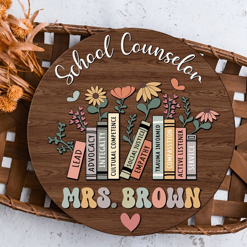 3D School Counselor Office Sign, Personalized School Psychologist Gift ...