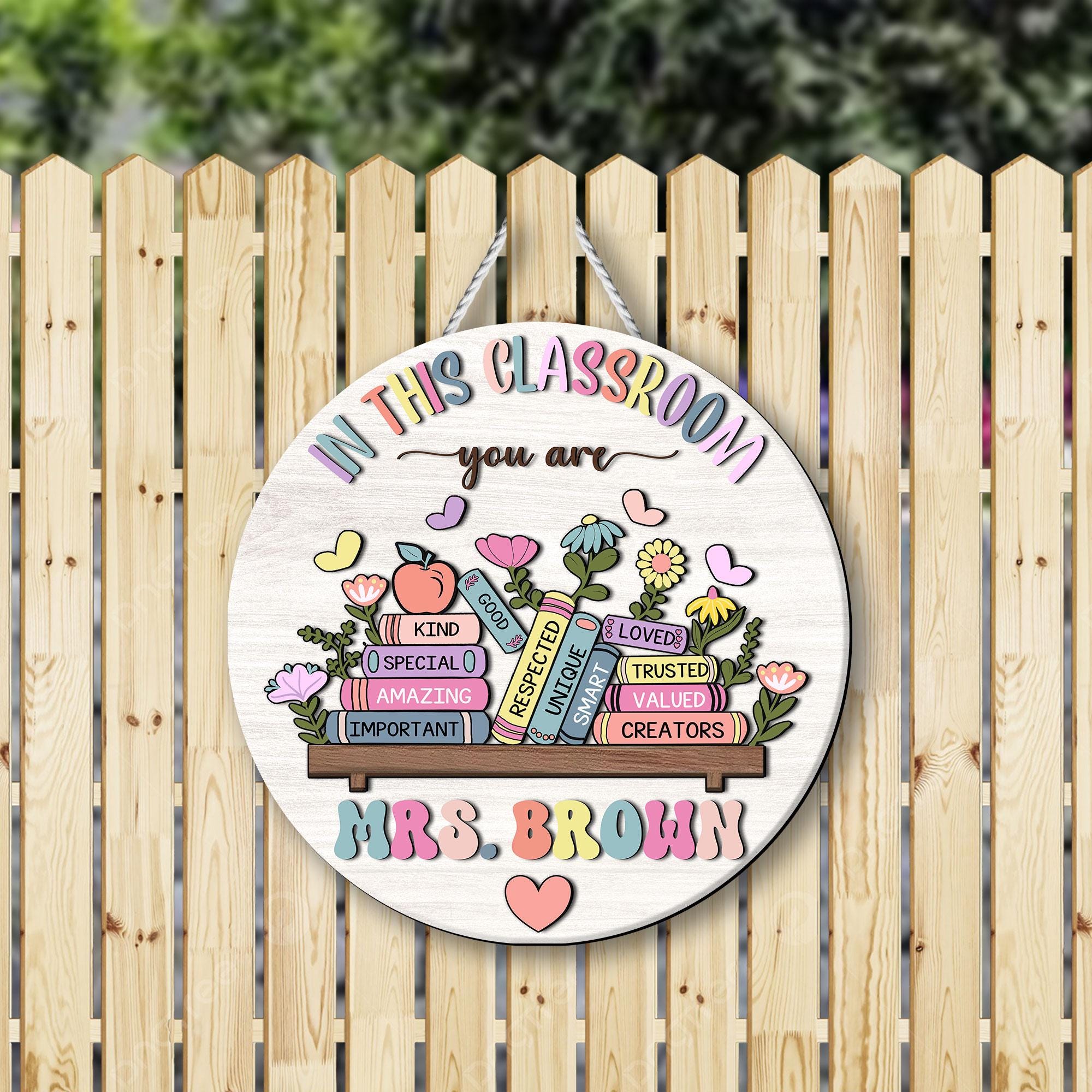 Custom 3D Teacher Name Door Hanger - Personalized Classroom Decor ...