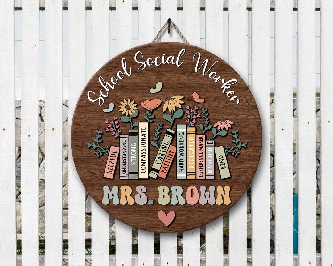 Social Worker 3D Door Hanger, Advocate Support Empower, Social Work ...