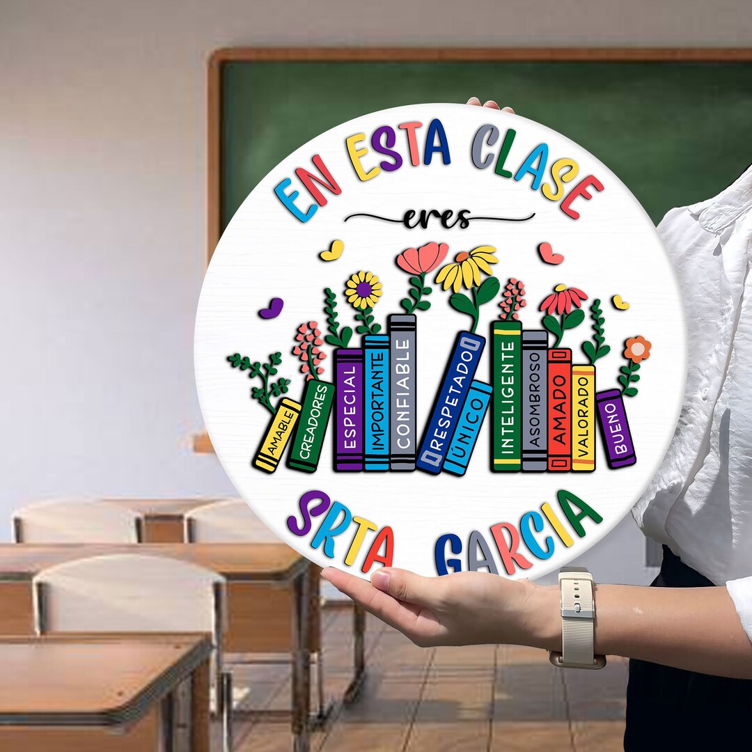Personalized Maestra Door Sign, Spanish Teacher Gift, Back to School ...
