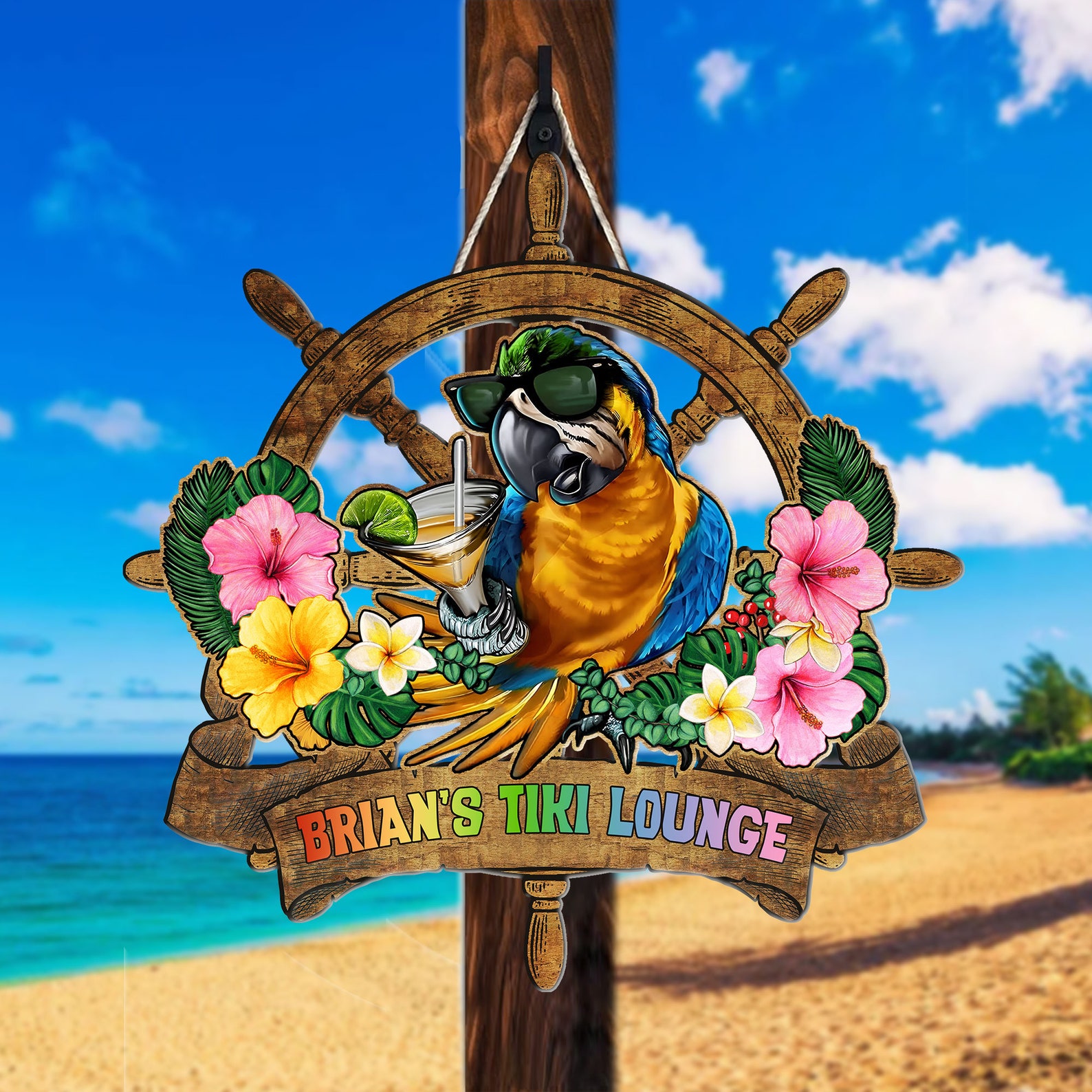 Personalized Tiki Bar Wood Sign Tiki Bar Tiki Hut Tiki Lounge Outdoor ...