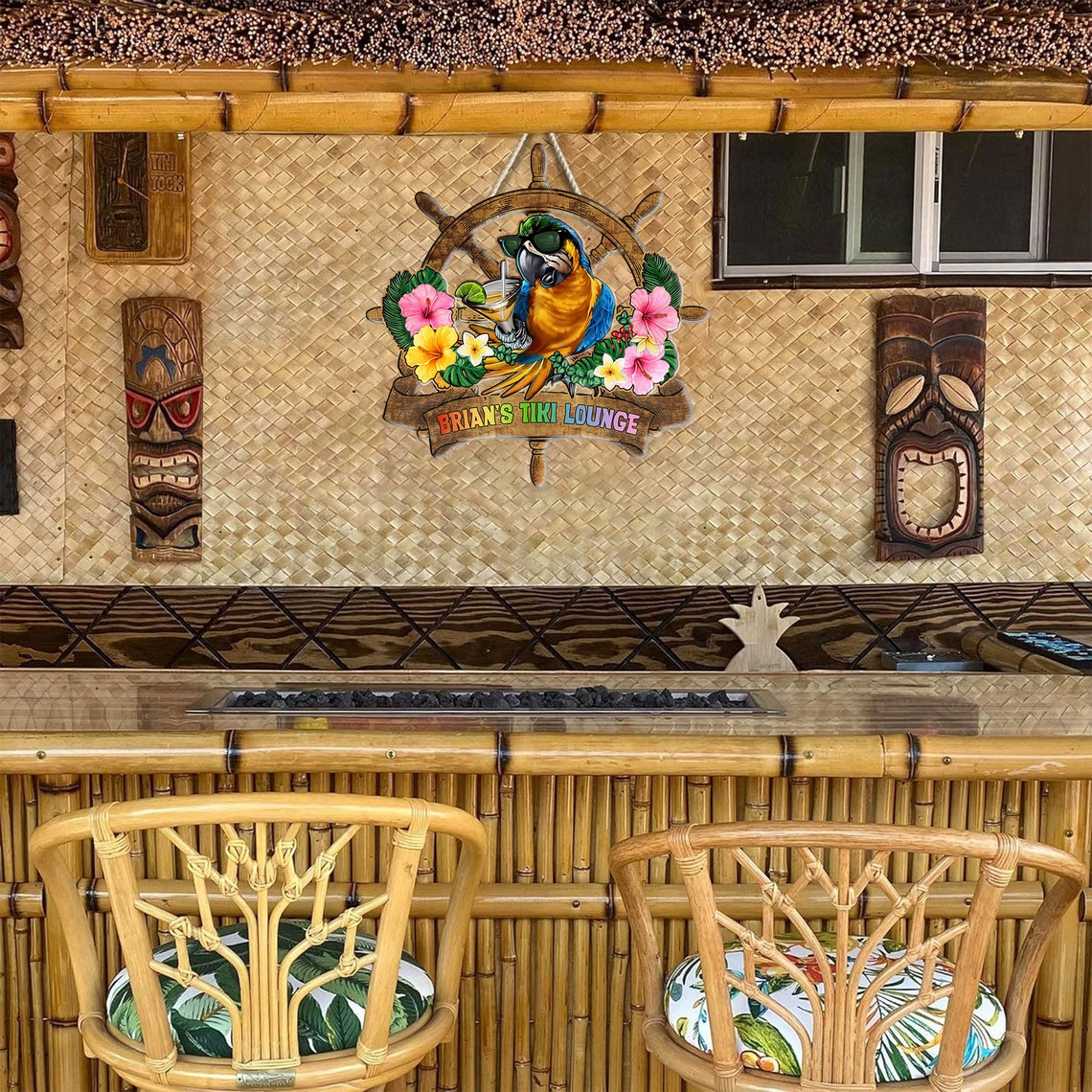 Personalized Tiki Bar Wood Sign Tiki Bar Tiki Hut Tiki Lounge Outdoor ...