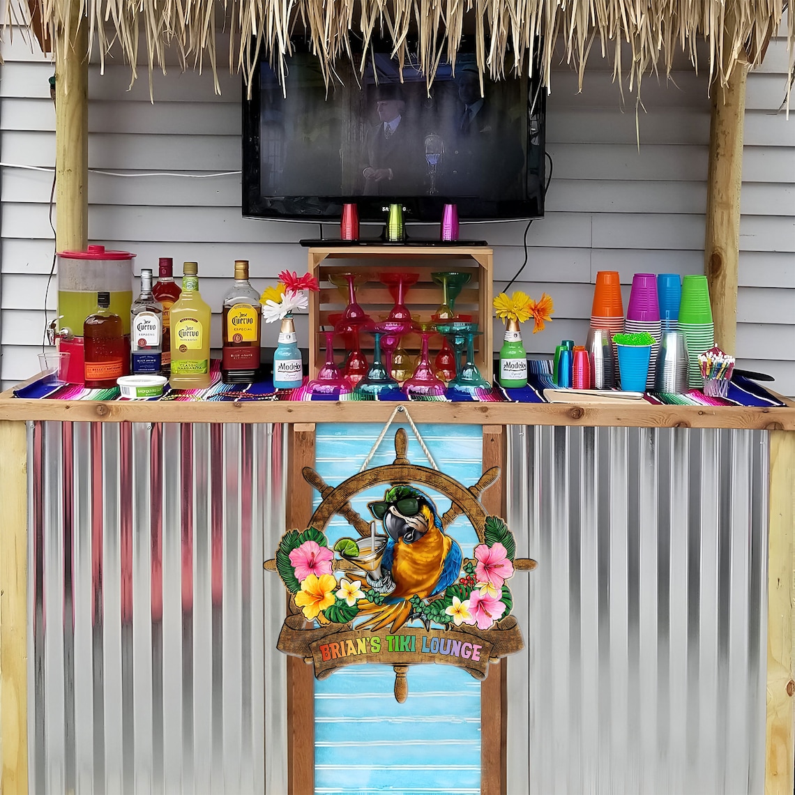 Personalized Tiki Bar Wood Sign Tiki Bar Tiki Hut Tiki Lounge Outdoor ...