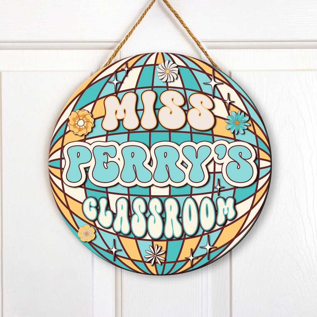 Personalized 3d Teacher Door Sign Custom 2 Layer Teacher Door Sign Back To School T Groovy
