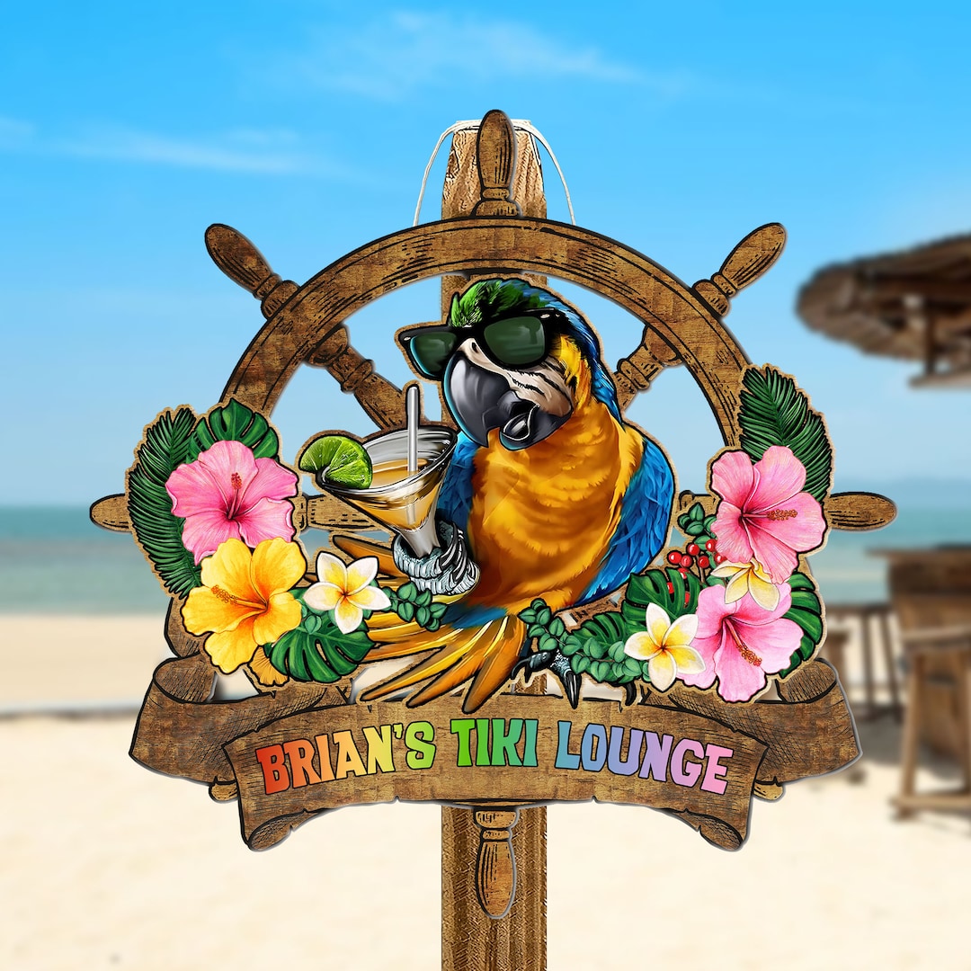 Personalized Tiki Bar Wood Sign Tiki Bar Tiki Hut Tiki Lounge Outdoor ...