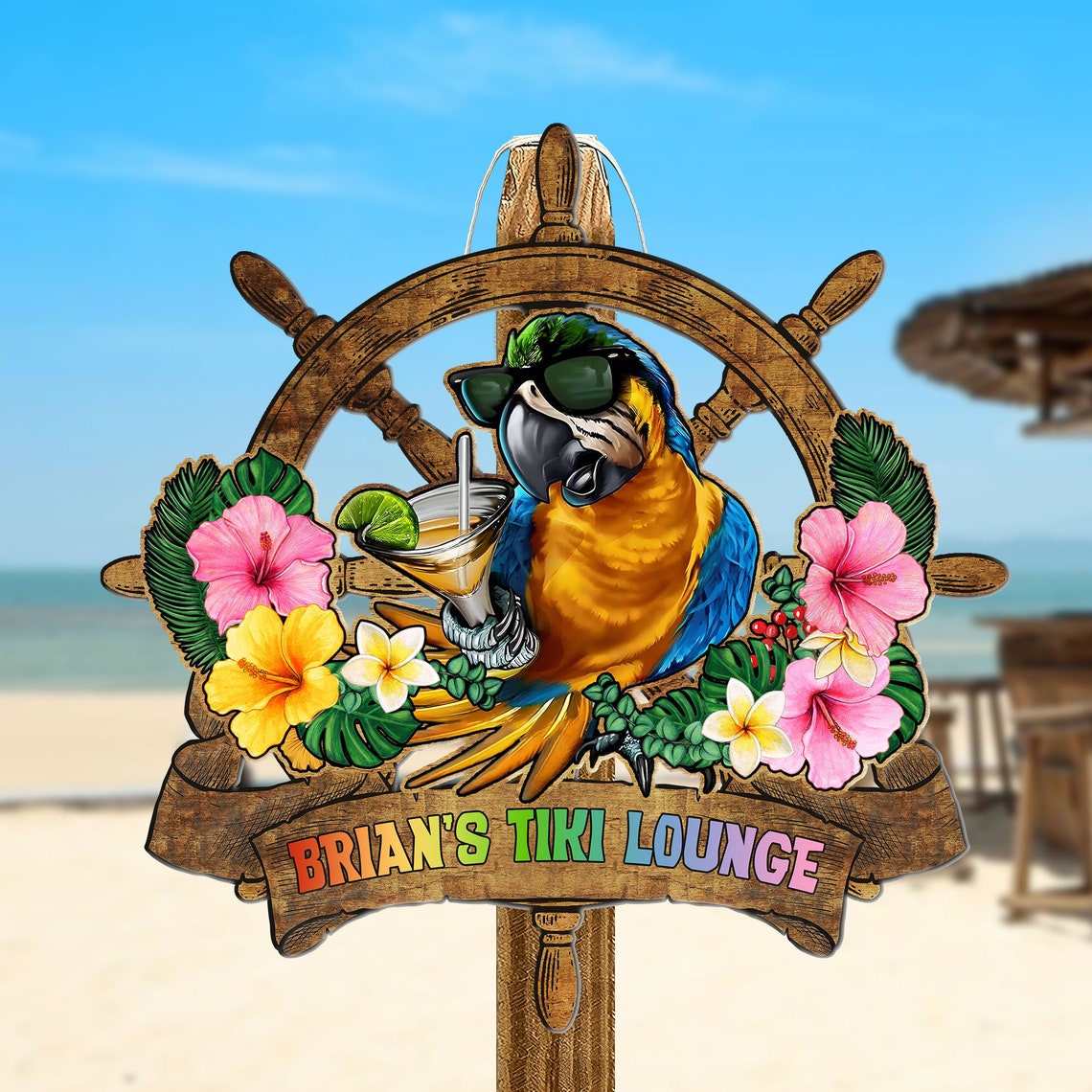Personalized Tiki Bar Wood Sign Tiki Bar Tiki Hut Tiki Lounge Outdoor ...
