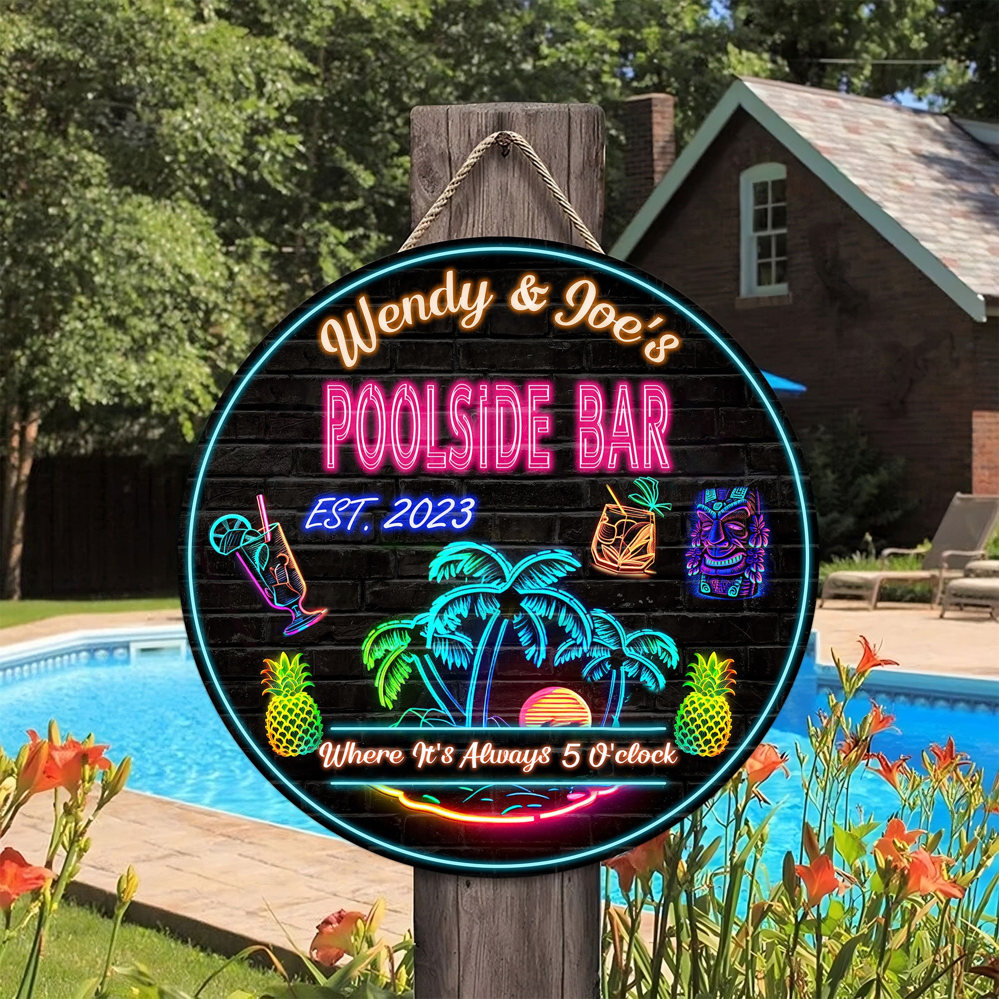 Personalized Pool Sign, Backyard Pool Decor, Personalized Pool & Patio ...