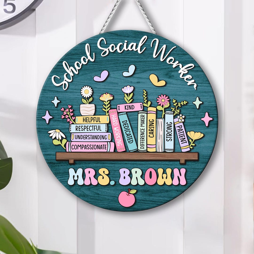 Social Worker 3D Door Hanger, Advocate Support Empower, Social Work ...