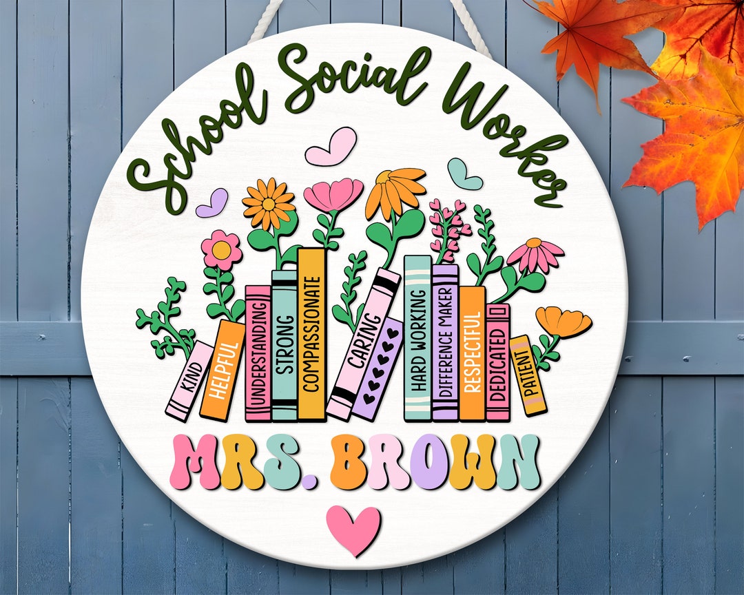 Social Worker 3D Door Hanger, Advocate Support Empower, Social Work ...