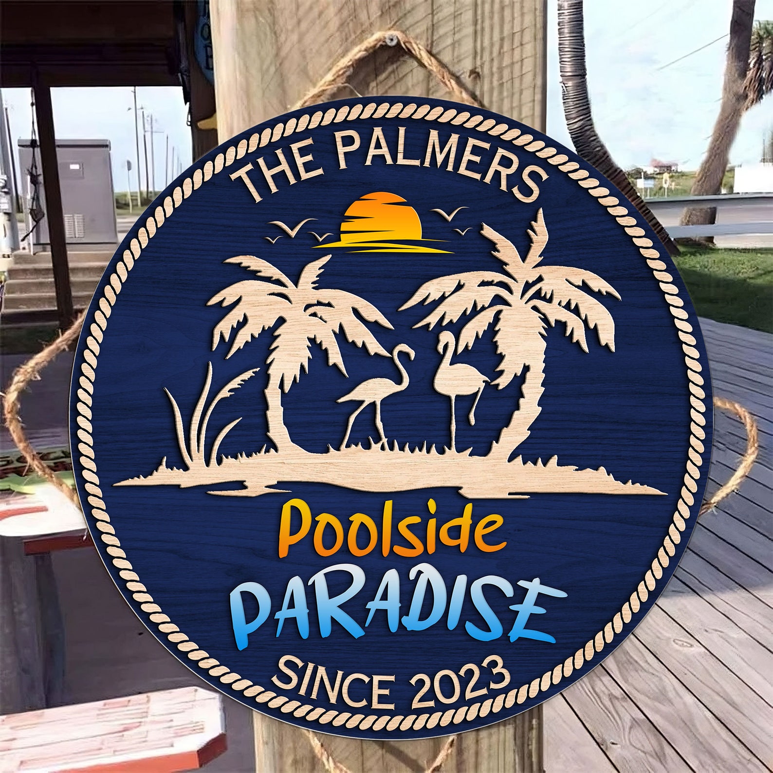 Custom Pool Sign, Backyard Pool Decor, Personalized Pool & Patio Sign ...