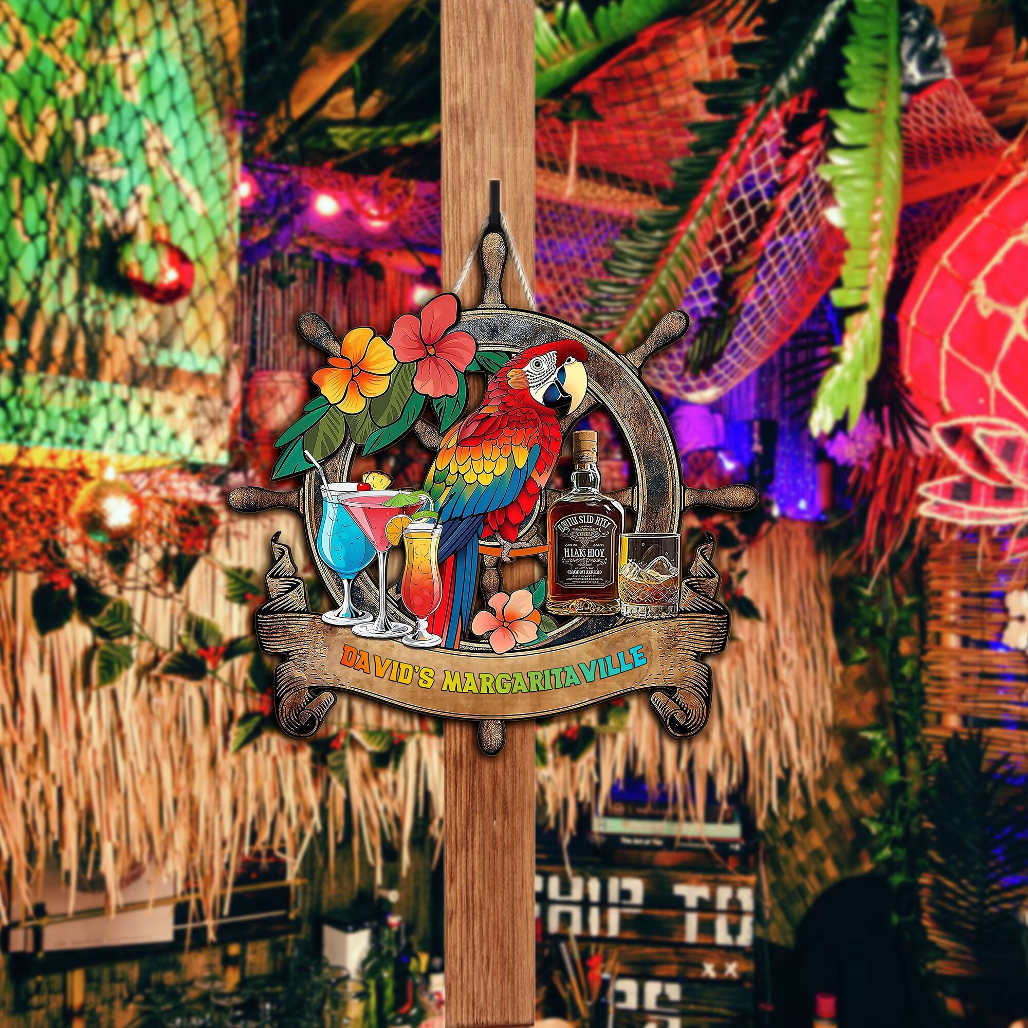 Personalized Tiki Bar Wood Sign Tiki Bar Tiki Hut Tiki Lounge Outdoor ...