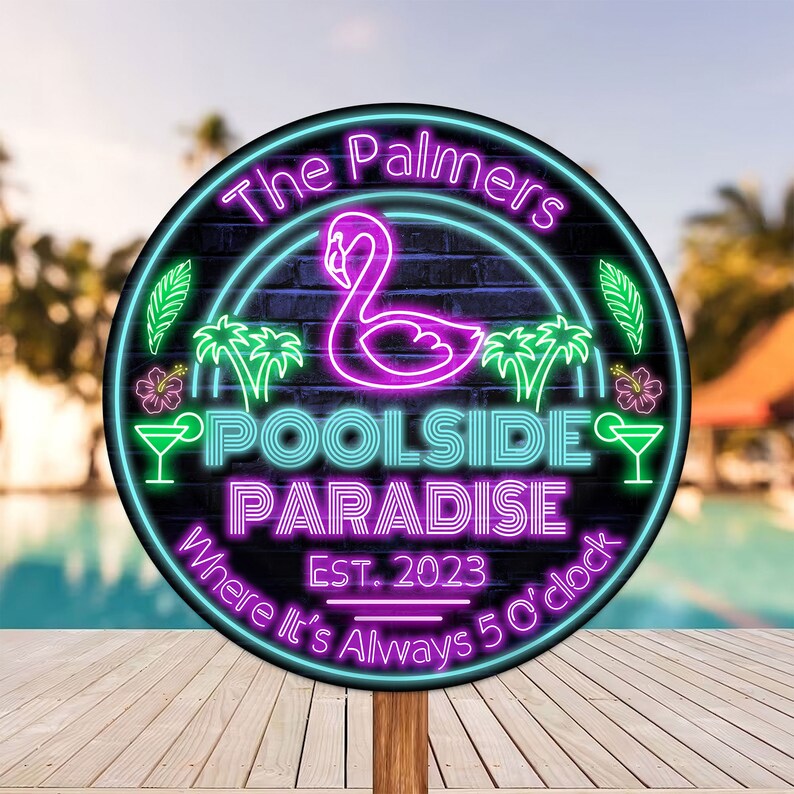 Personalized Pool Sign, Backyard Pool Decor, Personalized Pool & Patio ...