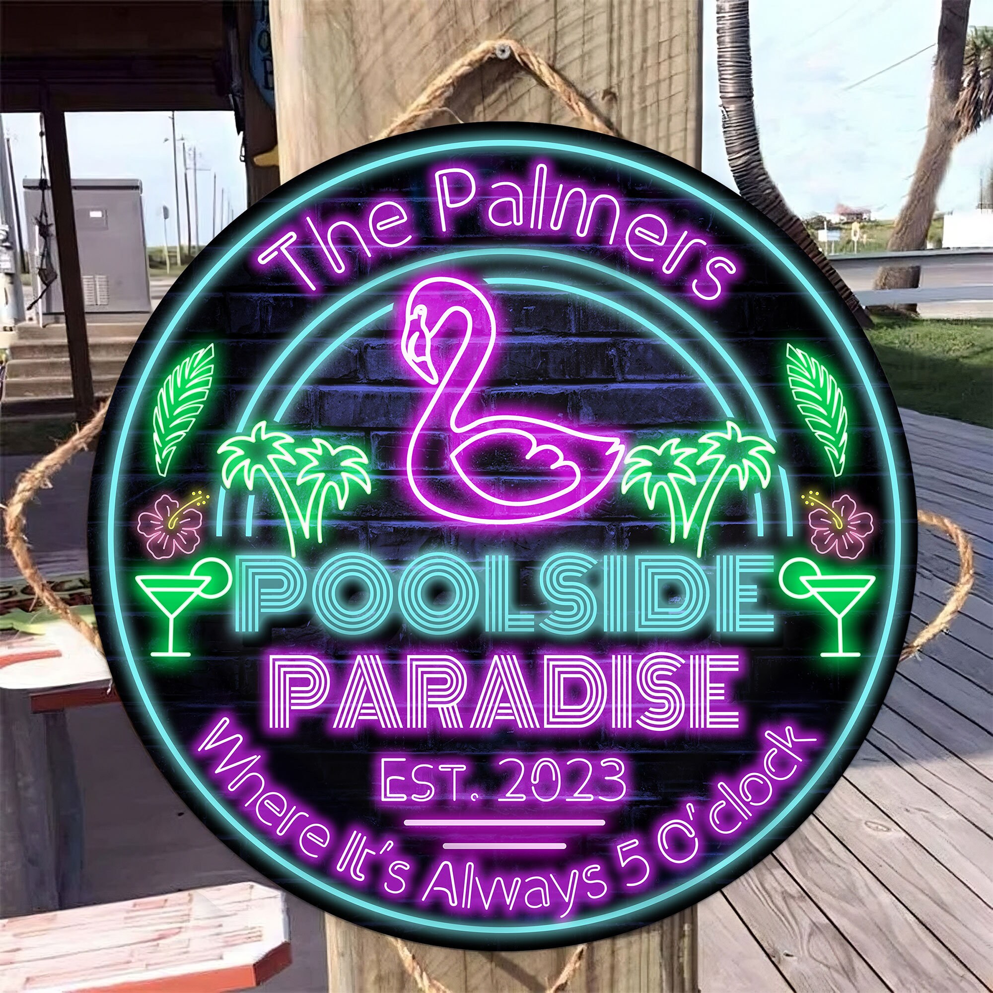 Personalized Pool Sign, Backyard Pool Decor, Personalized Pool & Patio ...