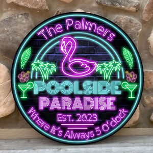 Personalized Pool Sign, Backyard Pool Decor, Personalized Pool & Patio ...