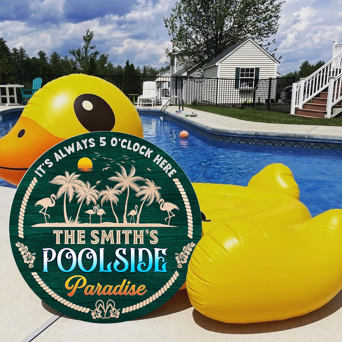 Personalized Pool Sign, Backyard Pool Decor, Personalized Pool & Patio ...