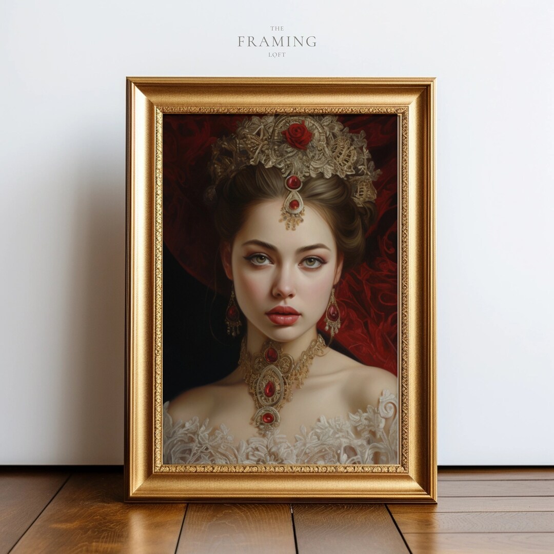 Beautiful Lady Portrait Printable Art Baroque Style Fine Art Digital ...