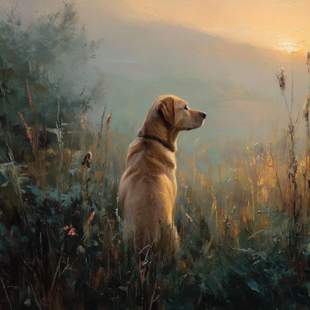 Golden Labrador Art Print | Farmhouse Wall Art (instant Download) - Etsy