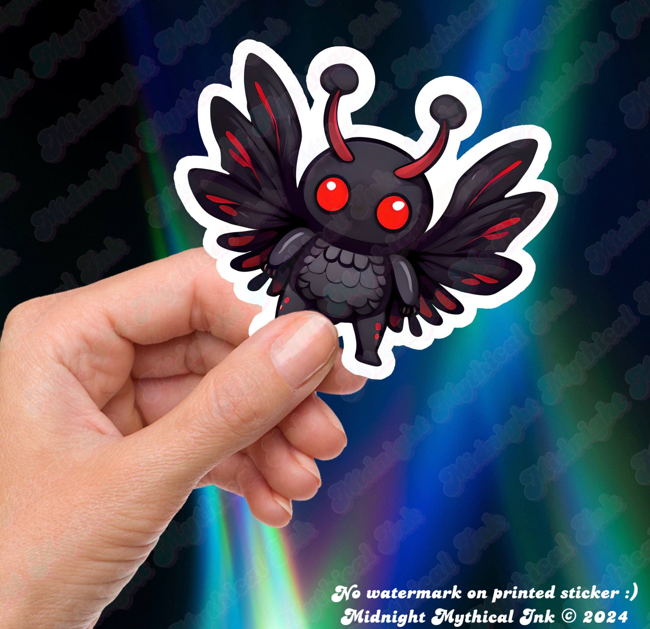 Mothman Sticker Kawaii Cryptids & Mythical Creatures High Quality Vinyl ...