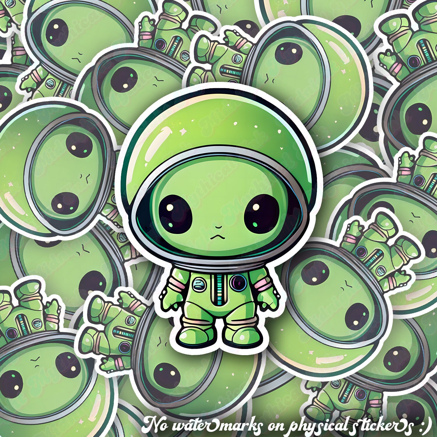 Alien Sticker Martian Decal Cryptids & Mythical Creatures High Quality ...