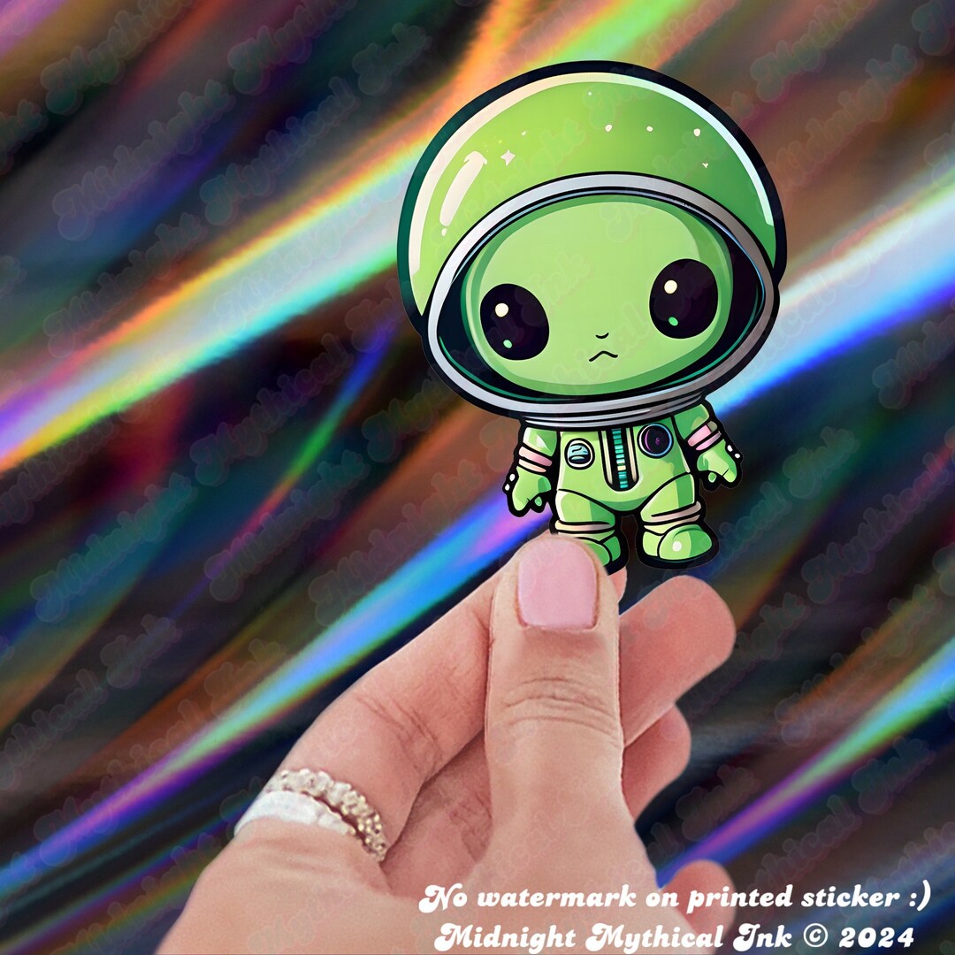 Alien Sticker | Martian Decal | Cryptids & Mythical Creatures | High ...
