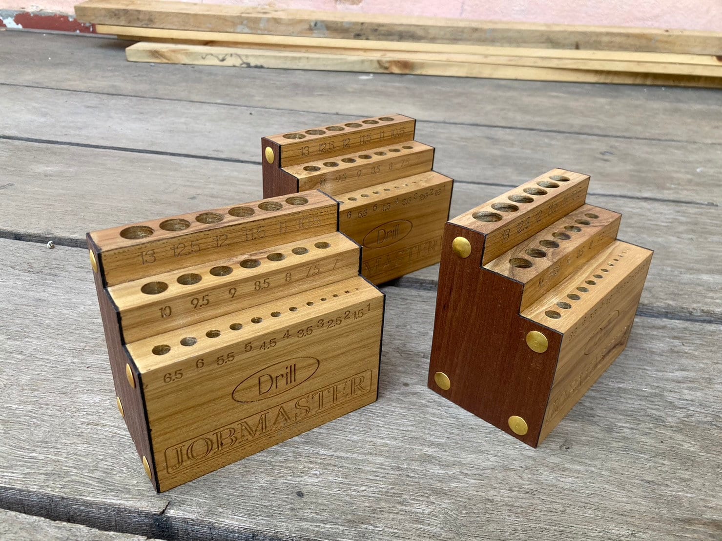 Wooden Box for Holding Drill Bits, JOBMASTER Brand, Can Hold Sizes From ...