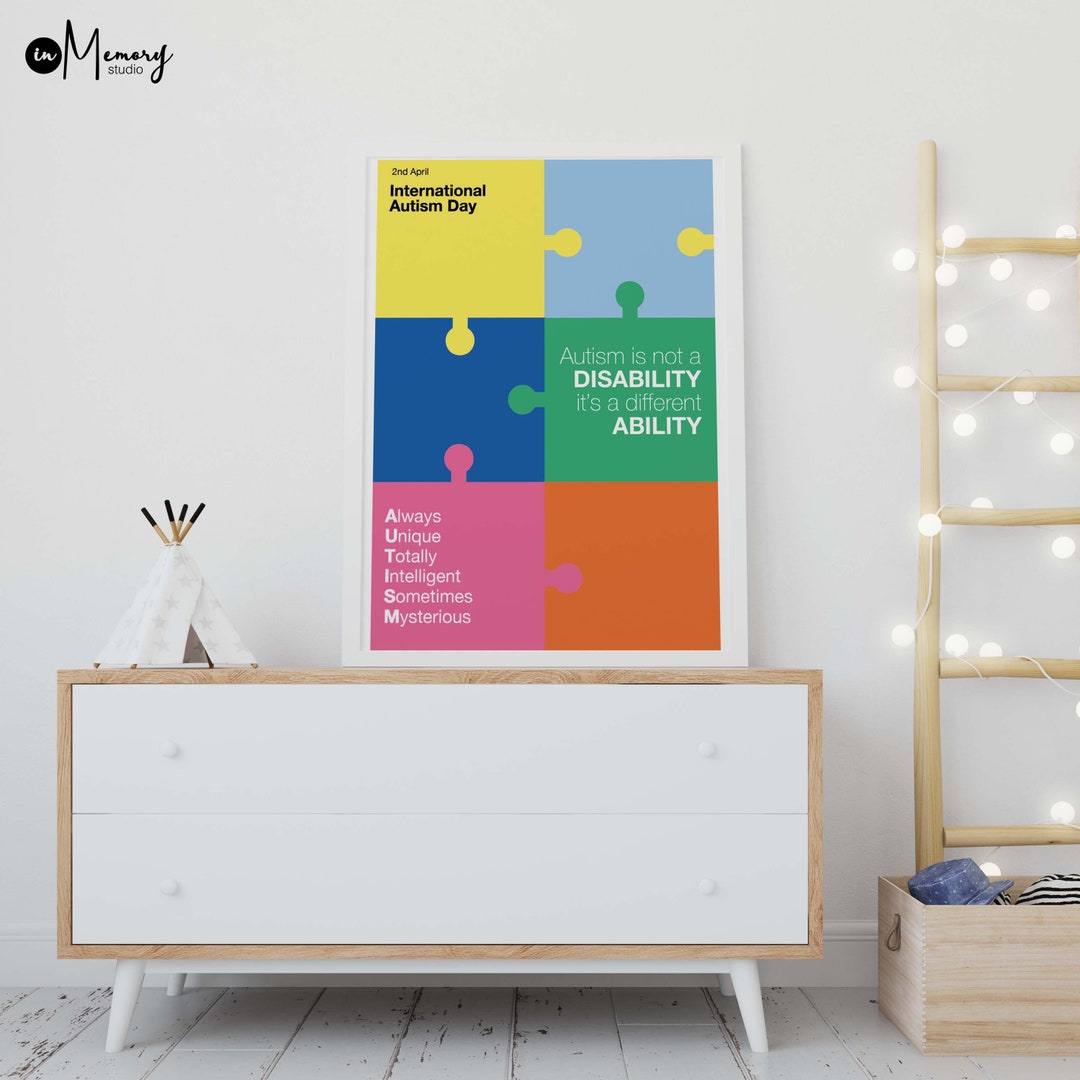 Autism Puzzle Poster A4 and A5 School Poster Bedroom Poster Kids Poster ...