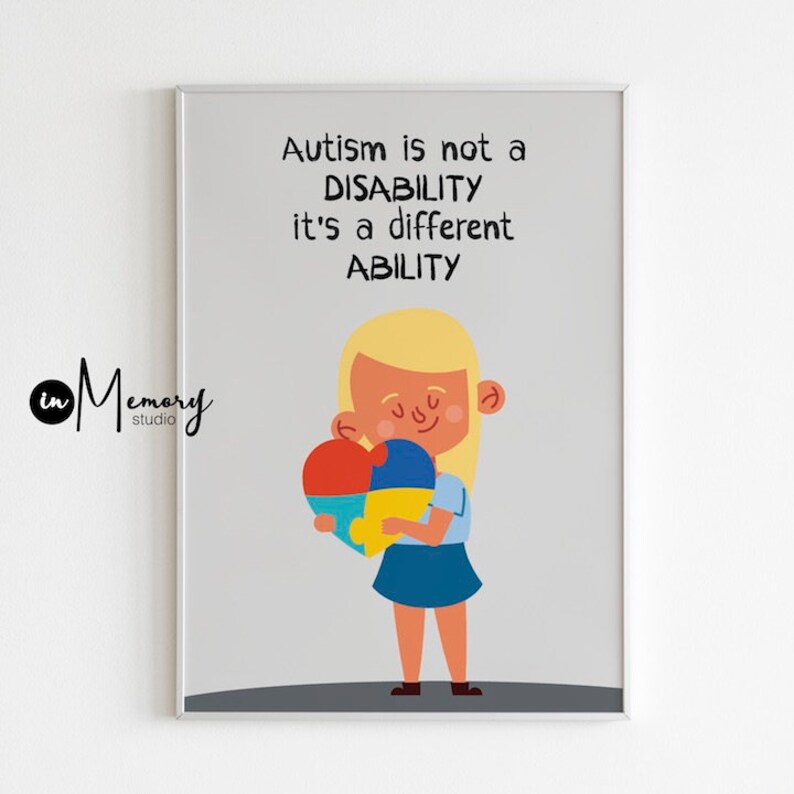 Autism Ability Girl Poster A4 and A5 School Poster Bedroom Poster Kids ...