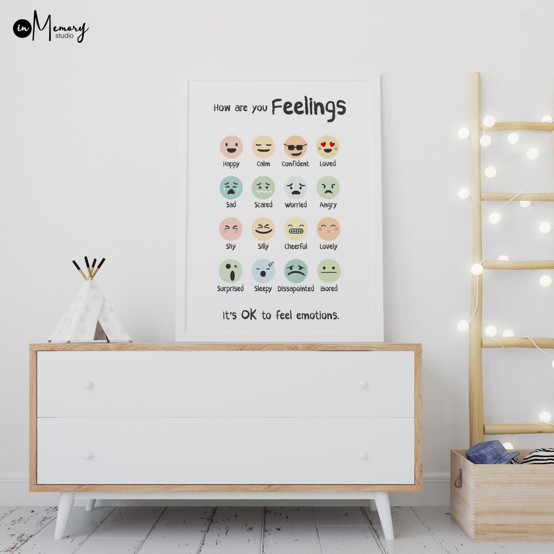 Feeling Emotions Pastel Color Poster for Kids A4 and A5 School Poster ...