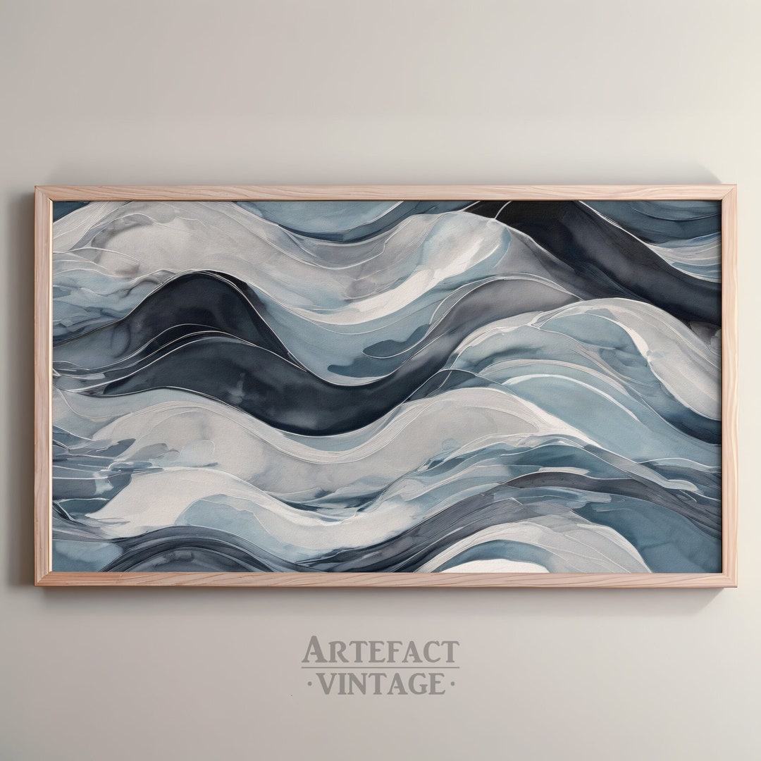 Samsung Frame TV Art | Abstract Wave Art Painting | Contemporary Art ...