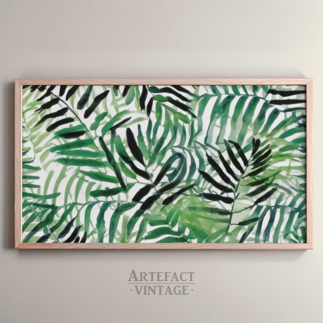 Samsung Frame TV Art | Safari Inspired Canvas Art | Tropical Leaf Art ...