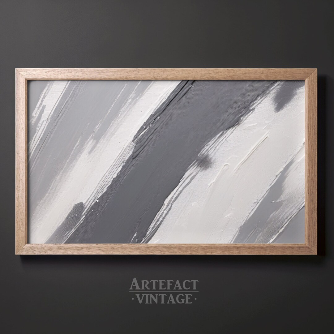 Samsung Frame TV Art: Grayscale Abstract Painting (digital Download) - Etsy