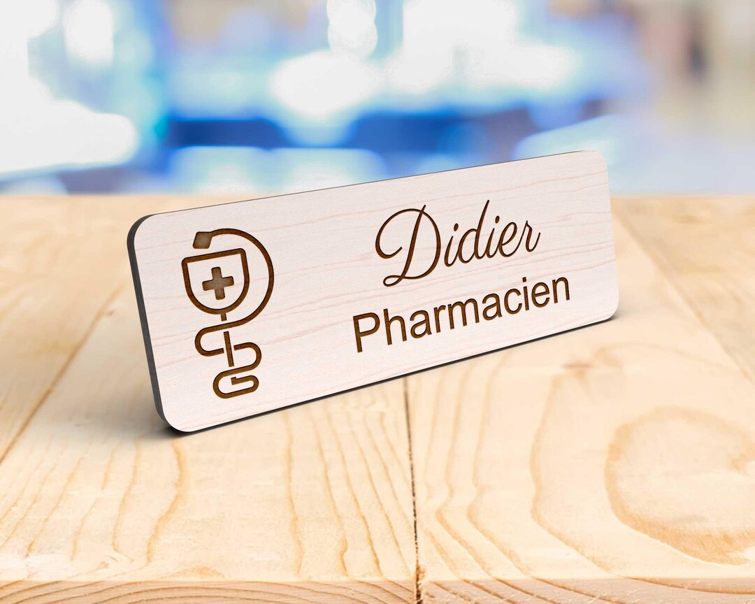 Customizable Caduceus Wooden Badge for Doctor of Pharmacy, Pharmacist ...