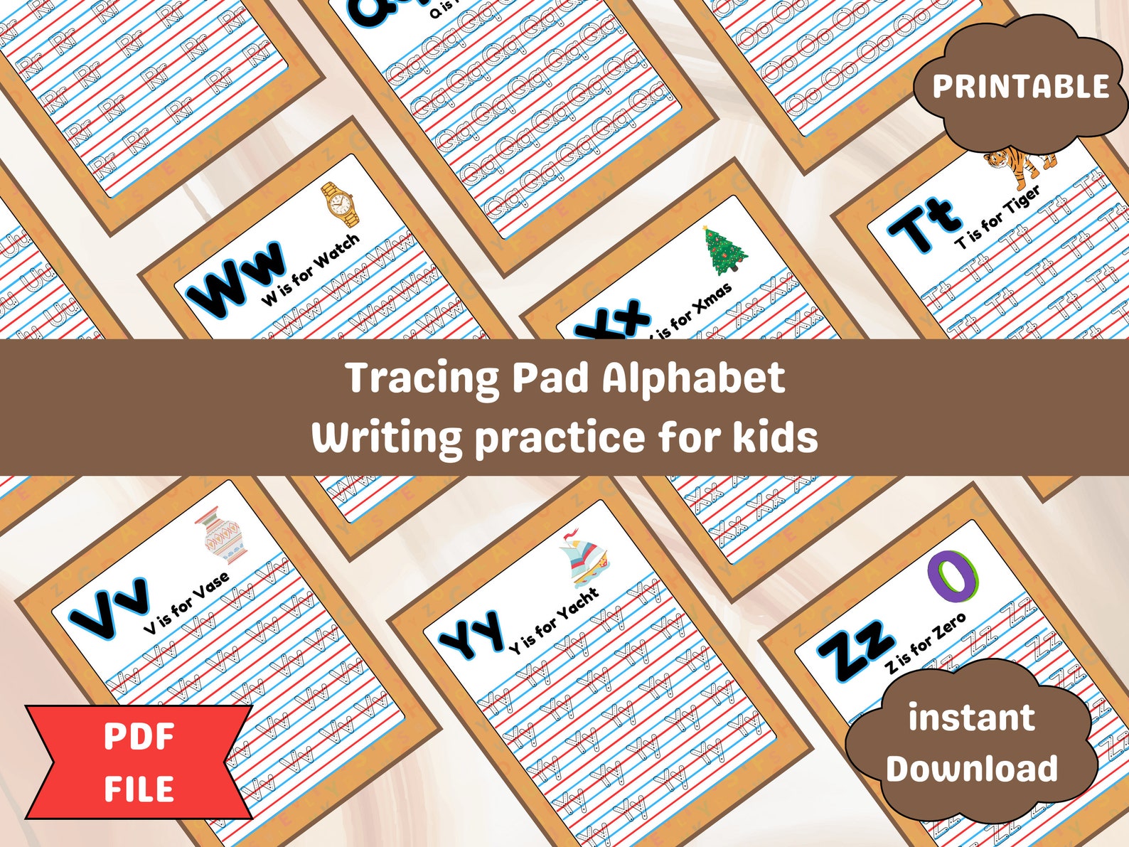 Tracing Pad Alphabet Letters: Uppercase Lowercase and Phonics Fun ...