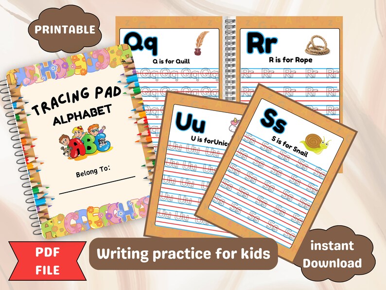 Tracing Pad Alphabet Letters: Uppercase Lowercase and Phonics Fun ...