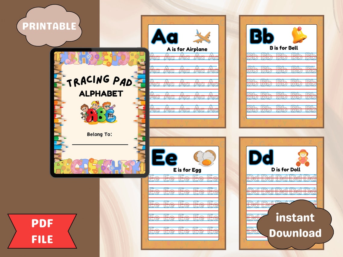 Tracing Pad Alphabet Letters: Uppercase Lowercase and Phonics Fun ...