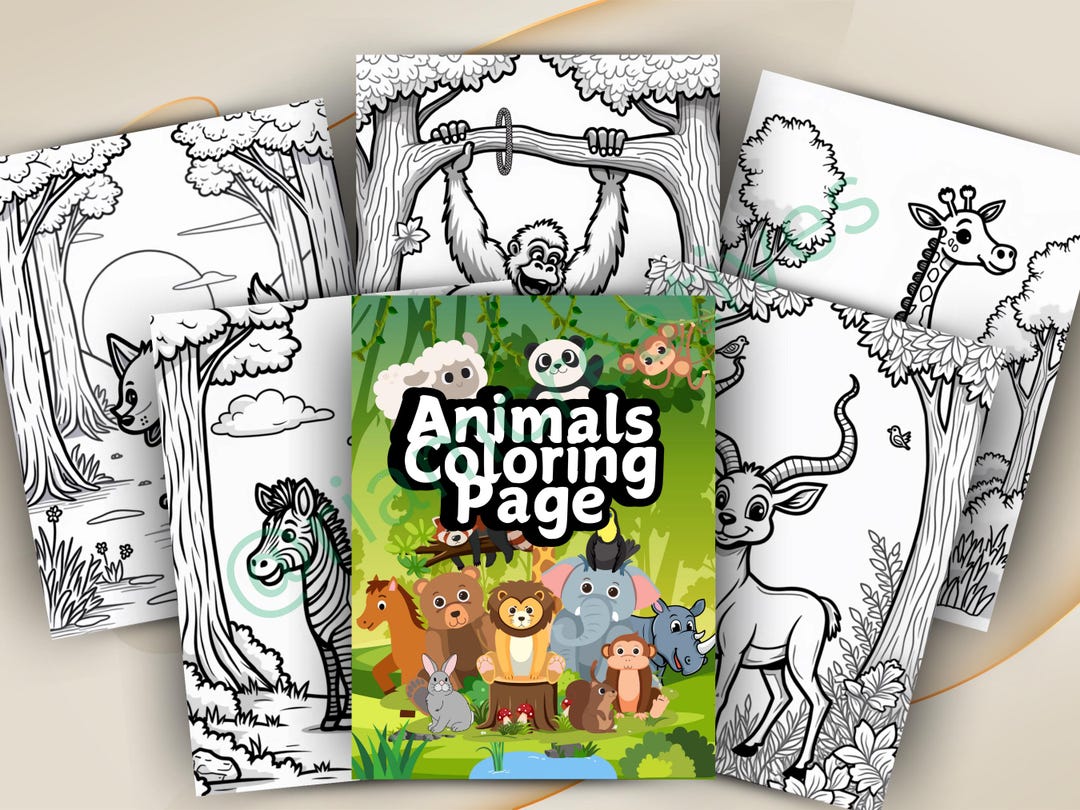 Animals Coloring Page | Pdf | Printable | Instant Download | Canva ...