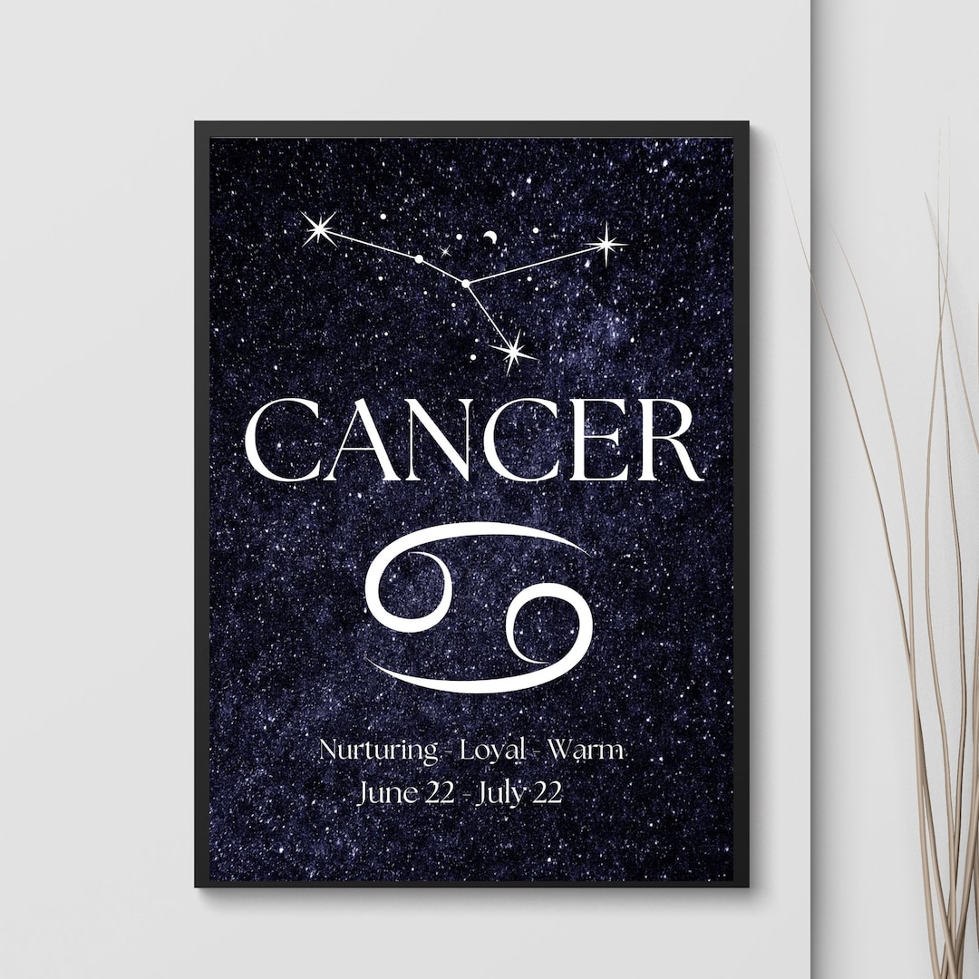 Cancer Wall Art Print | Zodiac Sign Artwork | Zodiac Sign Poster ...
