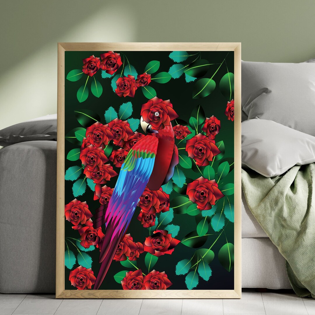 Scarlet Macaw Wall Art | Parrot Printable Artwork | Macaw Print | Macaw ...