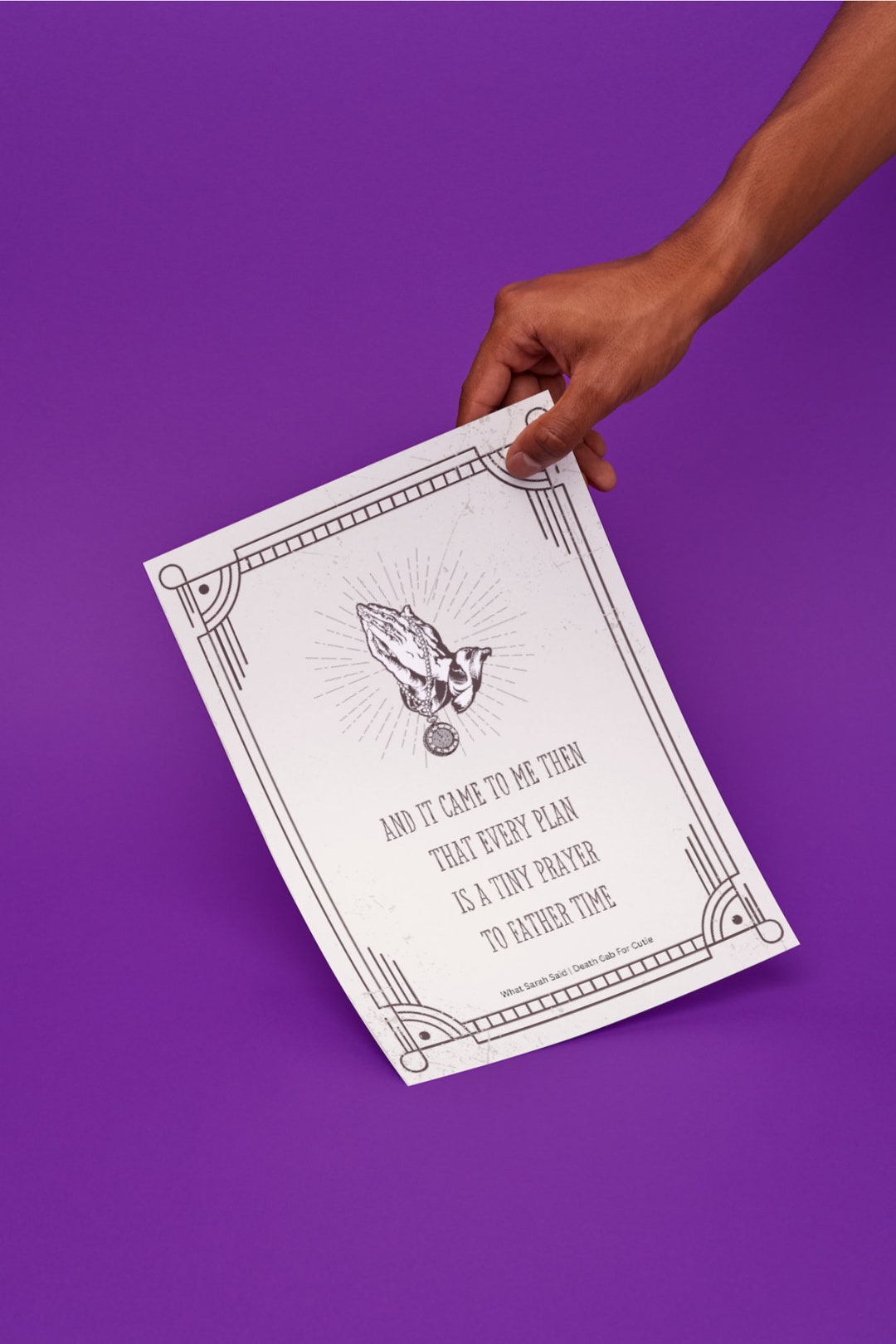 Death Cab for Cutie "what Sarah Said" Lyric Poster || Digital Download ...