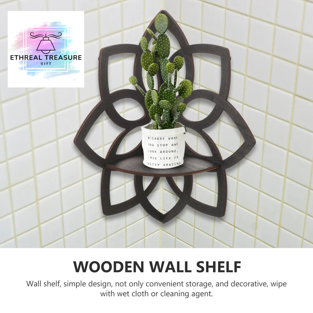 Flower Hanging Display Corner Wall Mounted Shelves Home Adornment ...