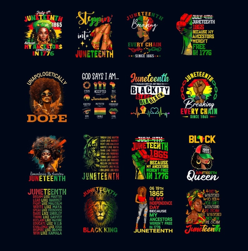 Juneteenth PNG Bundle, Juneteenth Sublimation Png, Free-ish, Black ...