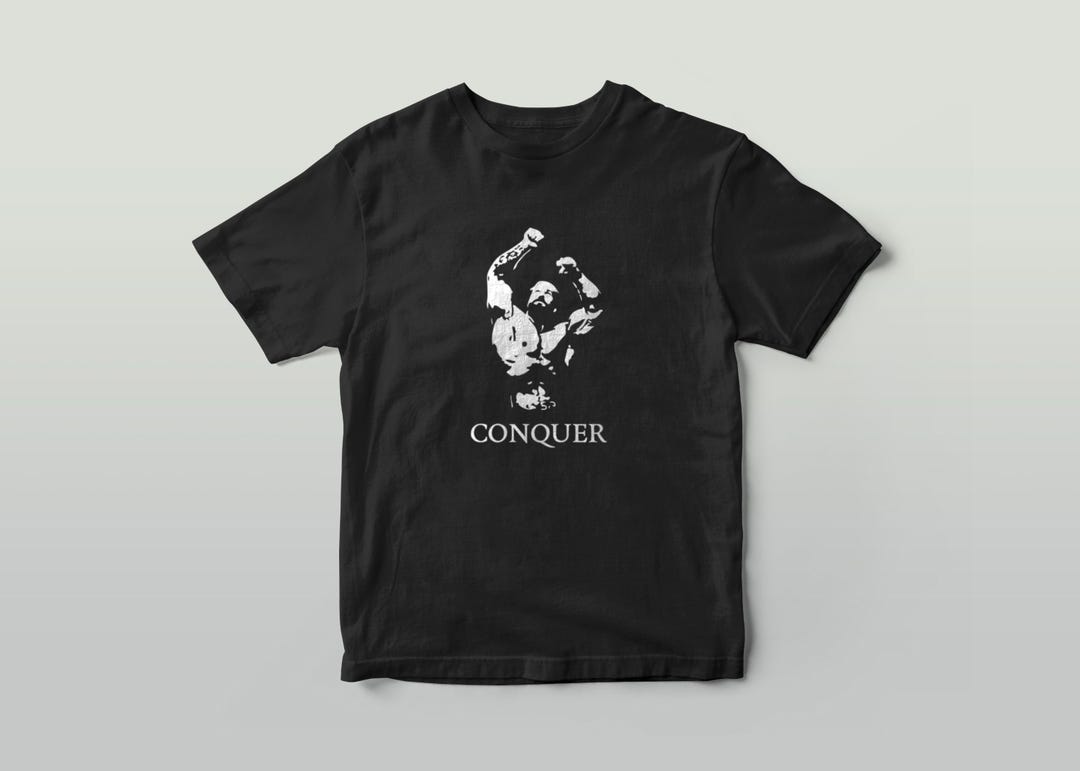 Chris Bumstead Gym T-shirt - 'conquer' Quote Tee - Bodybuilding Graphic Shirt - Motivational ...