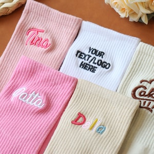 Personalized Embroidered Socks - Customizable Text or Design Socks ...