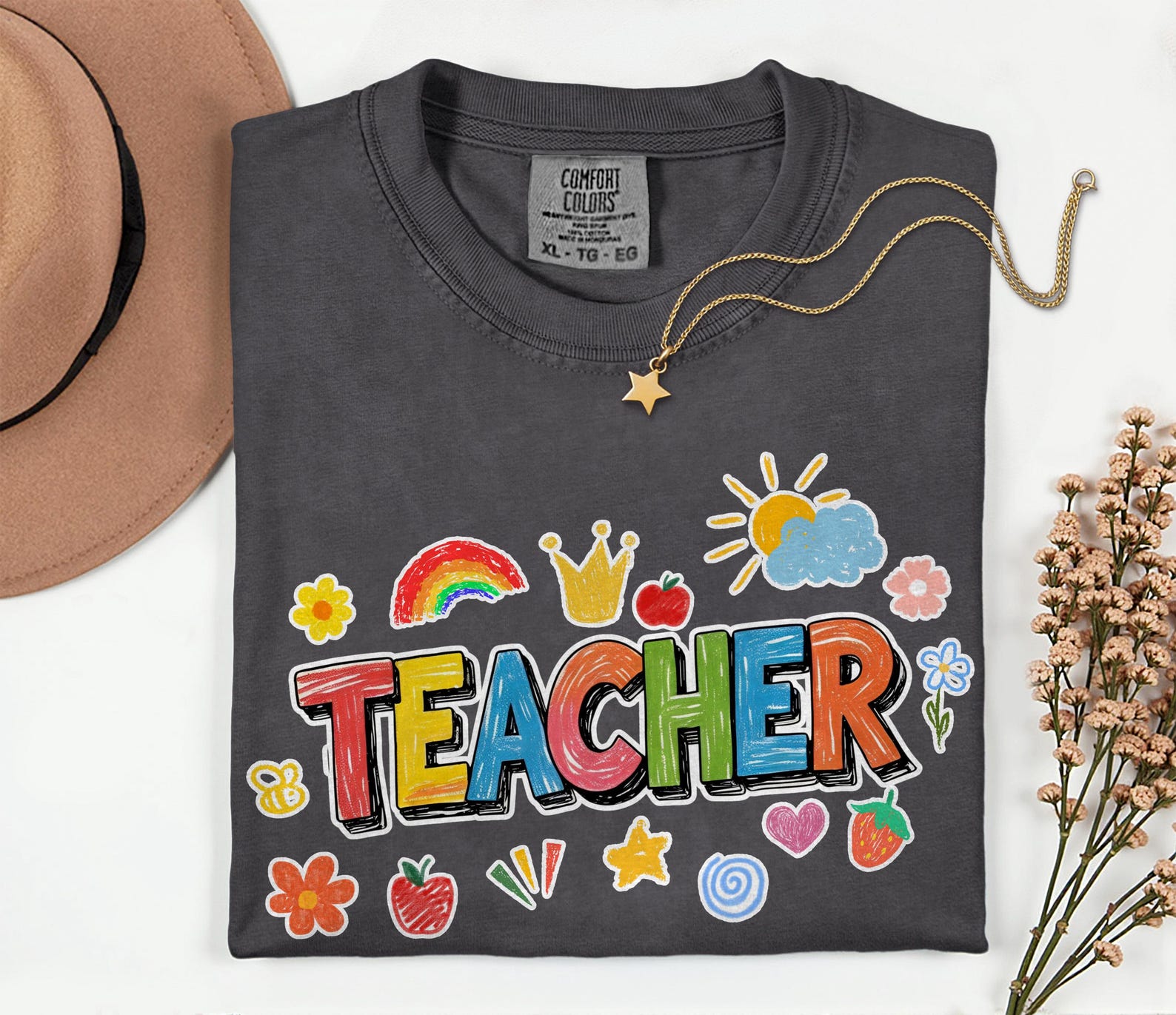 Teacher Crayon Letter PNG: Rainbow Back to School Clipart (digital ...