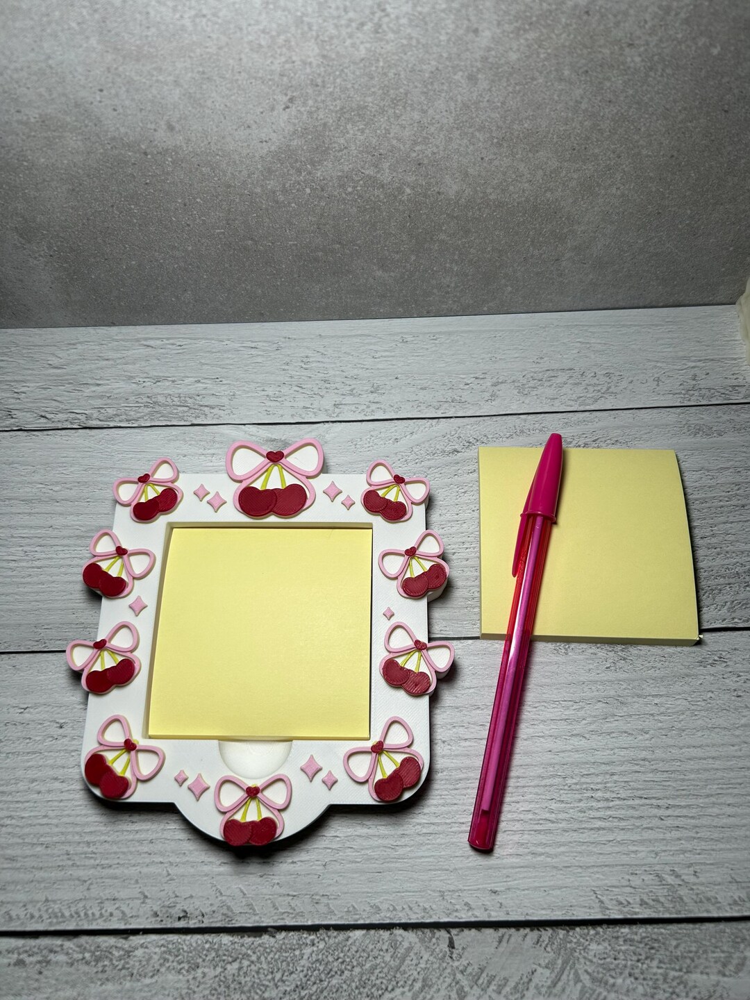 Cherry Bow Border 3D Printed Sticky Note Holder - Etsy