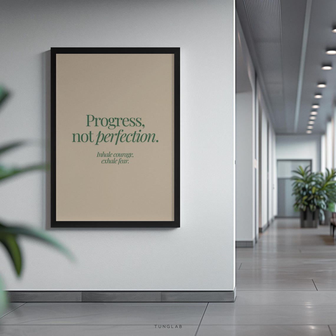 Progress Not Perfection Aesthetic Wall Art, Daily Reminder Motivation ...